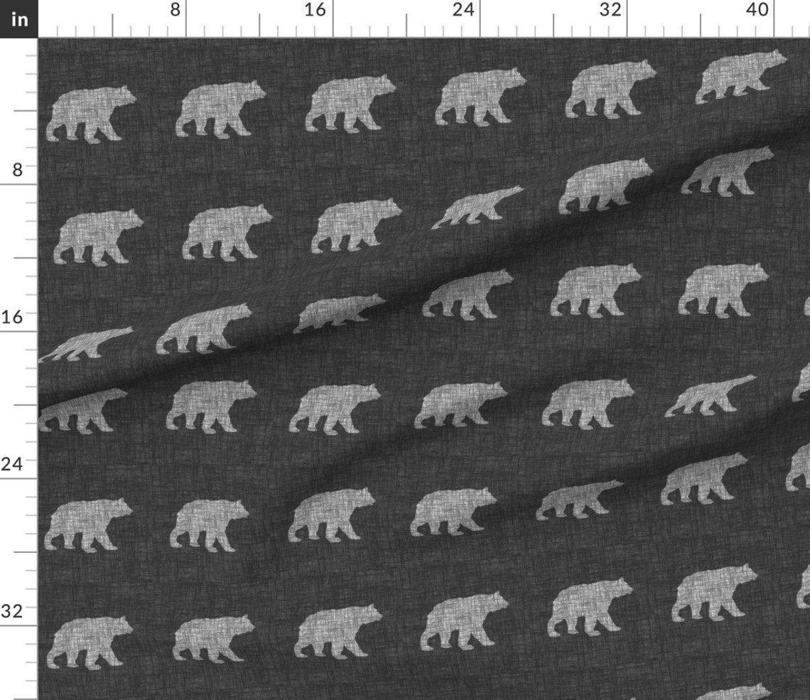 Bear Fabric Small Bears 2 Gray by Thecalvarium Bear - Etsy
