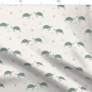 Boho Sea Turtles Fabric - Sea Turtle by Kimsa - Coastal Nautical Sea ...
