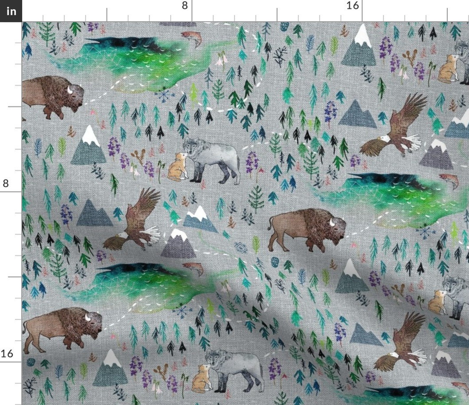 Buffalo Fabric the Boreal by Nouveau Bohemian Buffalo - Etsy