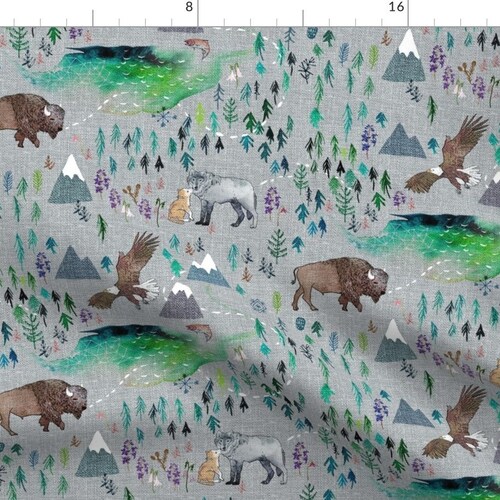 Buffalo Fabric Bison 1 by Jadegordon Buffalo Bison - Etsy