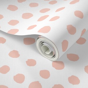 Girls Wallpaper Dots Blush Nursery Mini Dots by Charlottewinter Custom ...