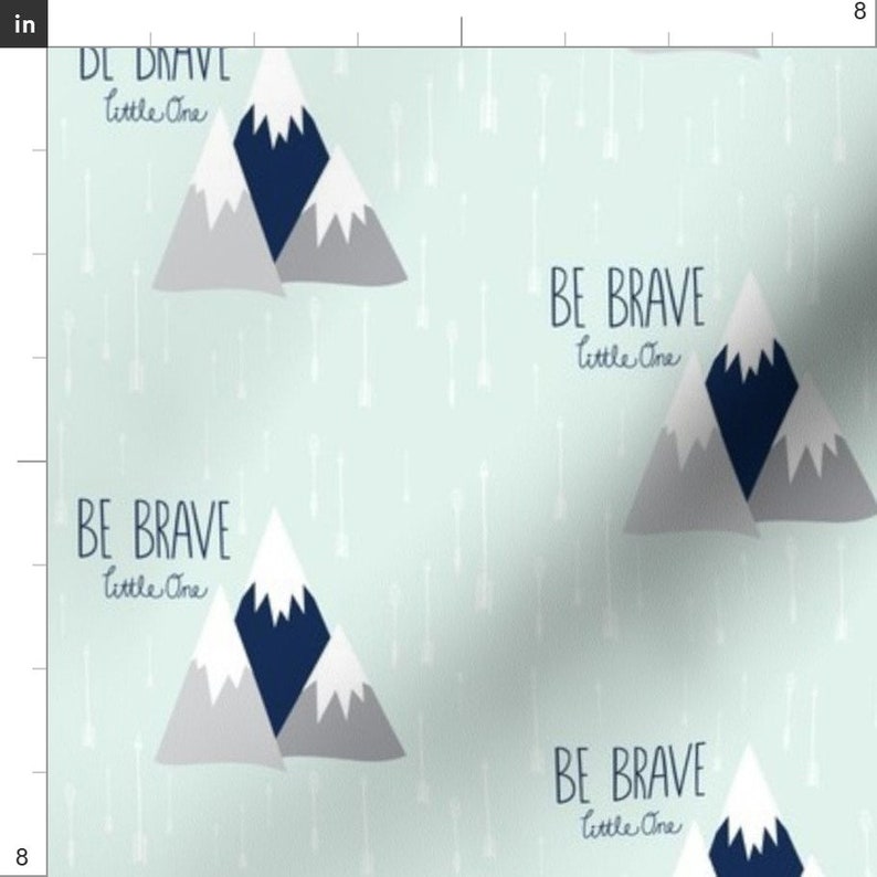 Blue Be Brave Fabric Mist Navy Grey by - Etsy