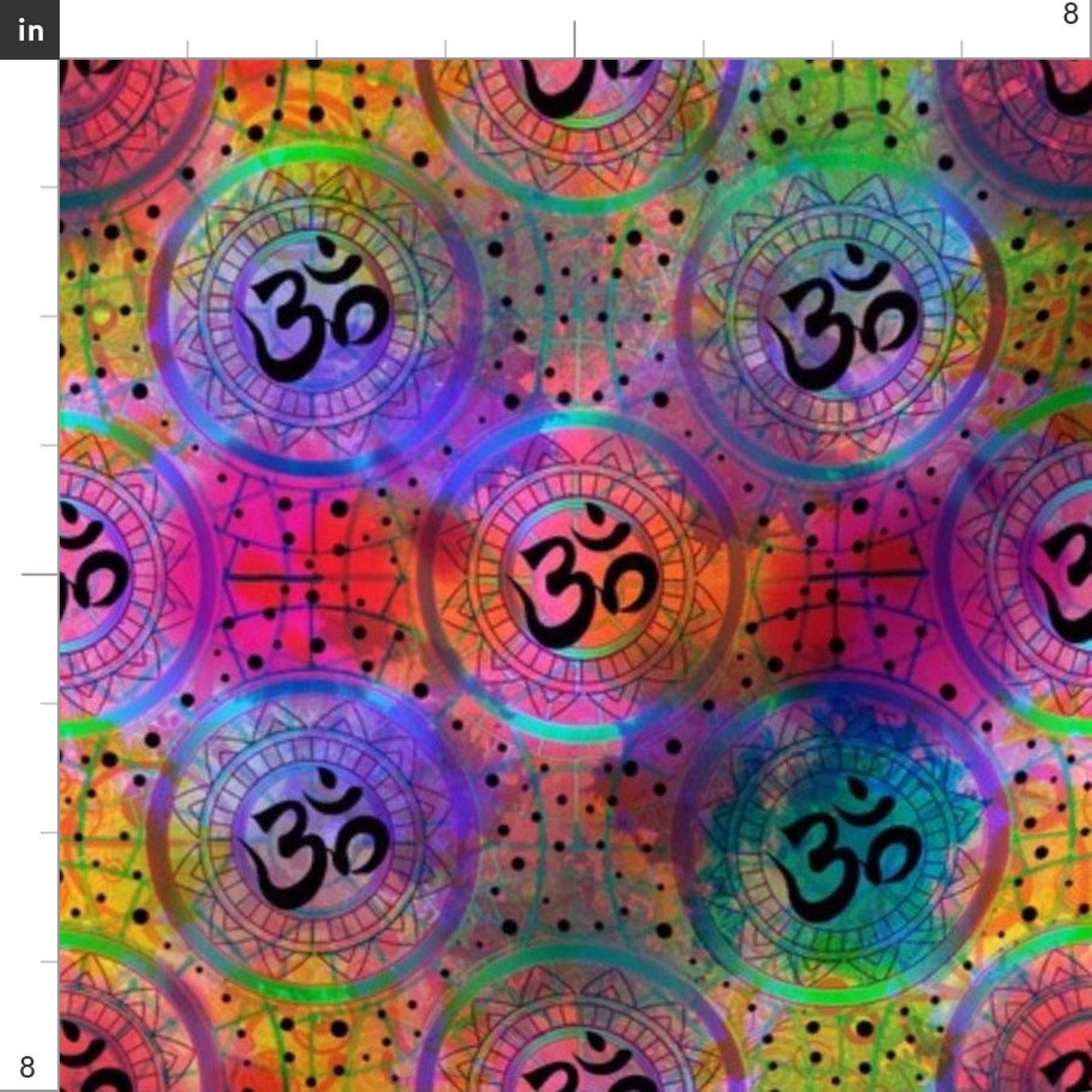 Aum Fabric Aum Circles by De Zigns Aum Mandala Hippie - Etsy