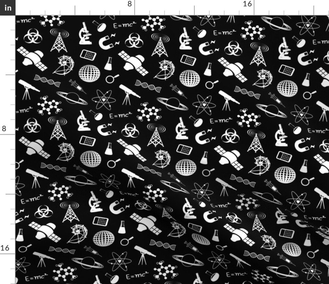 Science Class Fabric Science in Black by Thin Line Textiles Science ...