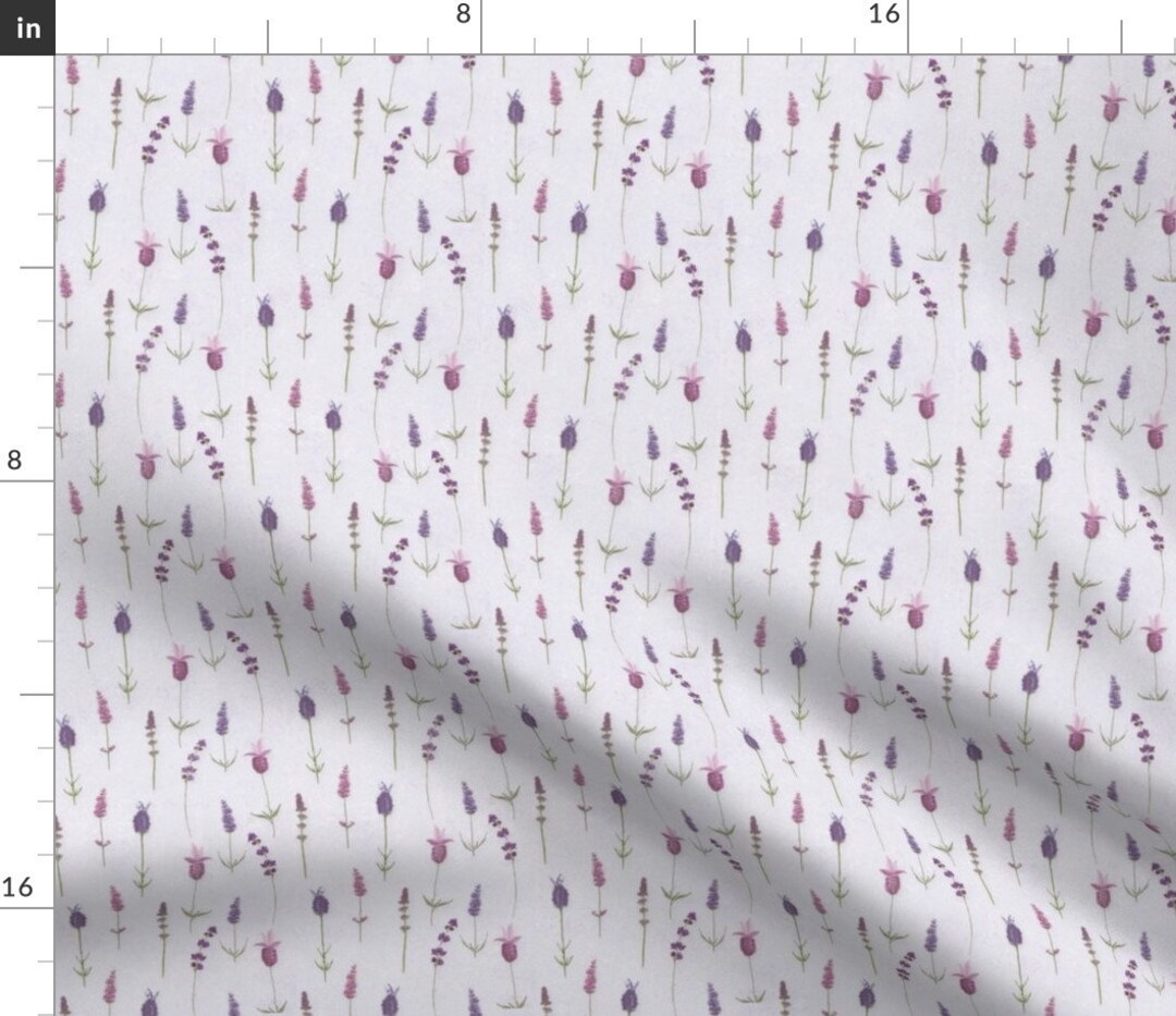 Floral Fabric Lavender by J9design Floral Lavender Purple Green White ...