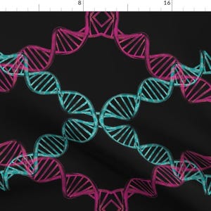 Dna Crisscross Fabric Dna Candy by Snork Science DNA Double Helix Black ...