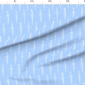 Daggers Fabric Sweet Revenge Light Blue by Logan Spector Cute Dagger ...
