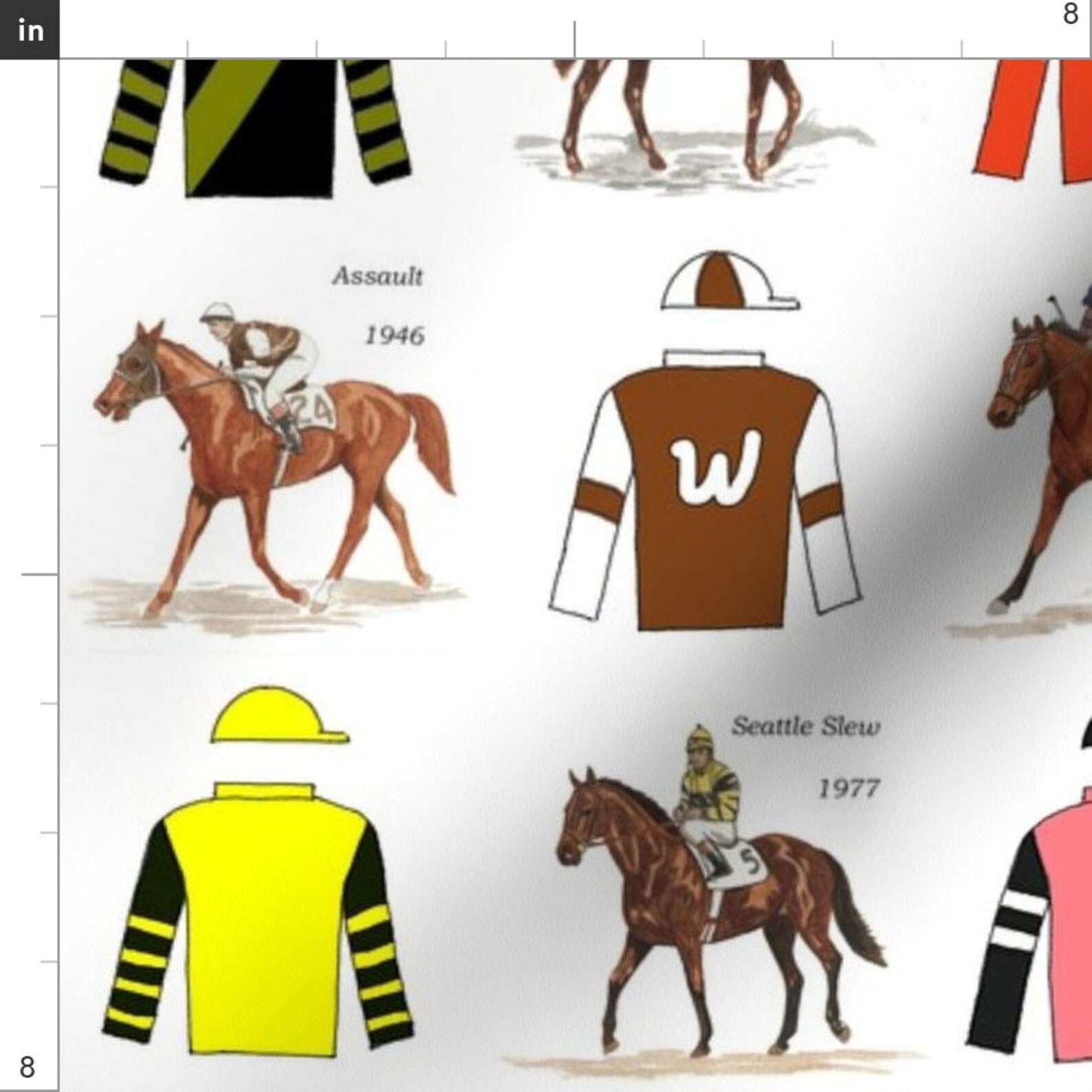 Horse Racing Silks Fabric American Triple Crown Winners by - Etsy