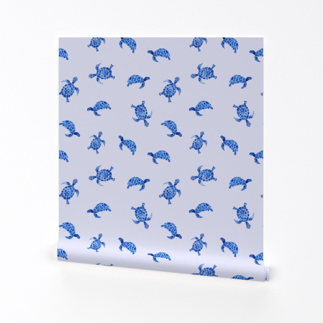 Turtle Wallpaper Blue Watercolor Turtles by Katerinaizotova Nautical ...