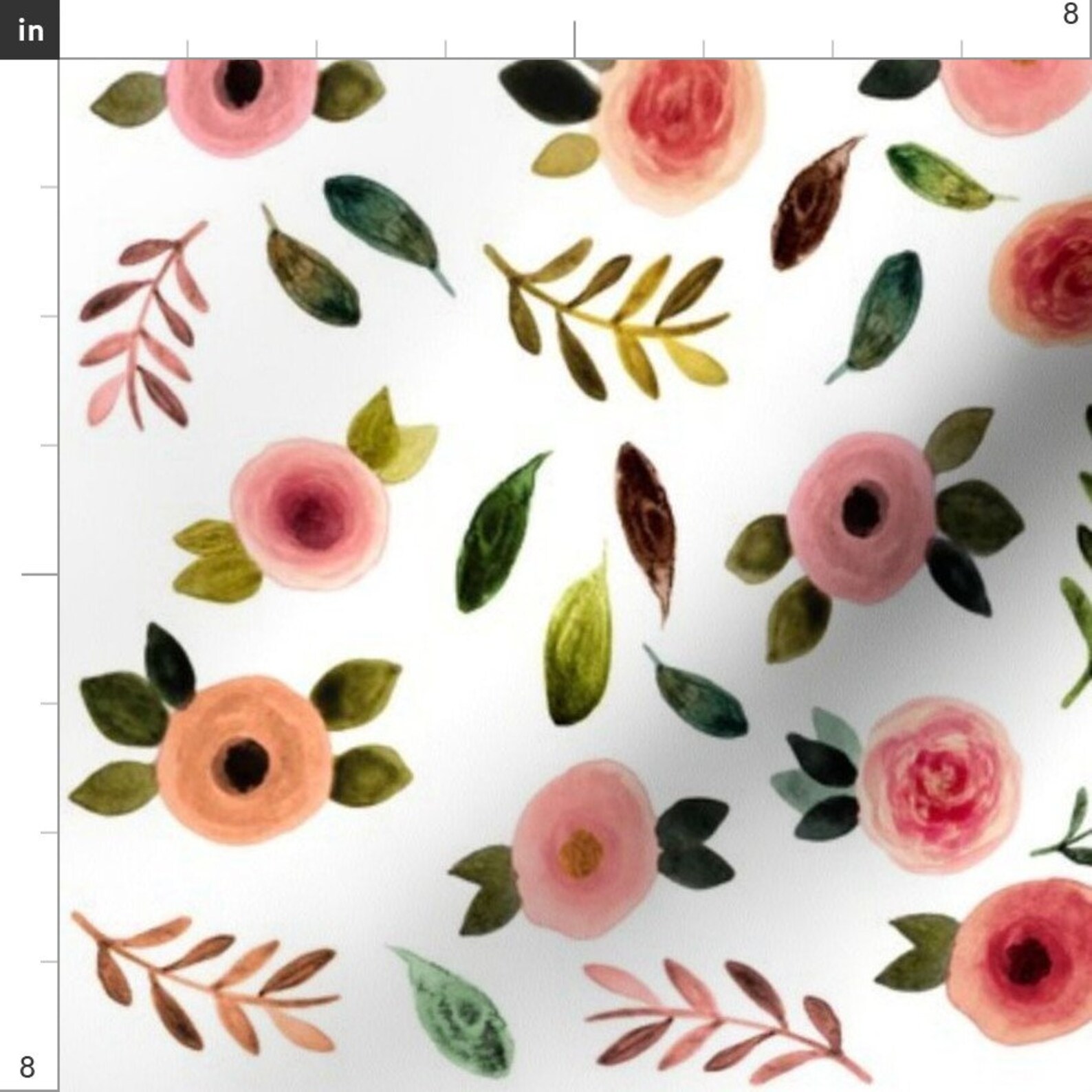 Pink Spring Blooms Fabric Spring Pink Blooms by - Etsy