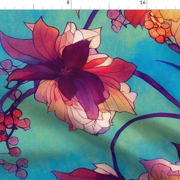 Large Flower Fabric - Etsy
