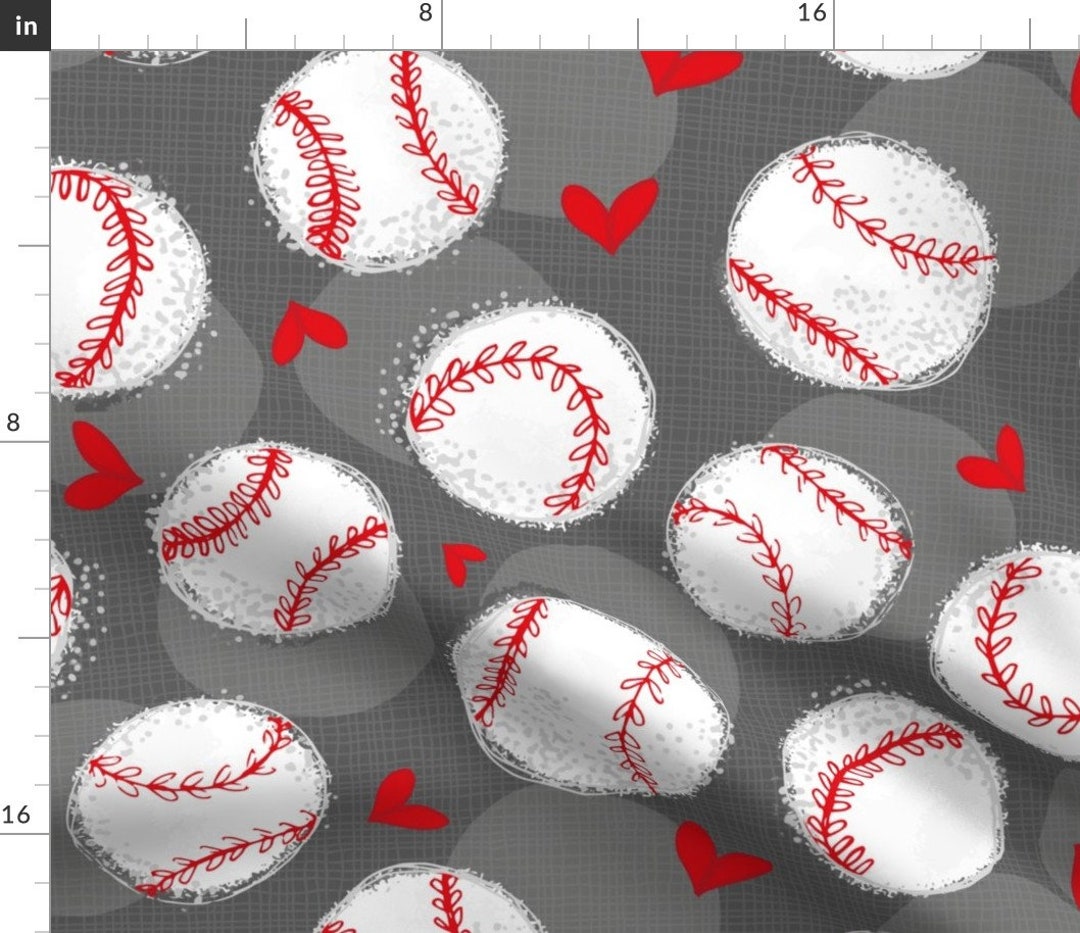 Baseball Fabric Baseball Lovers Unite Large Scale by Pinky Wittingslow ...