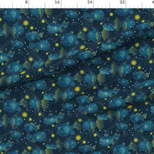 Angler Fabric Glow in the Deep by Michaelakobyakov Blue Ocean ...