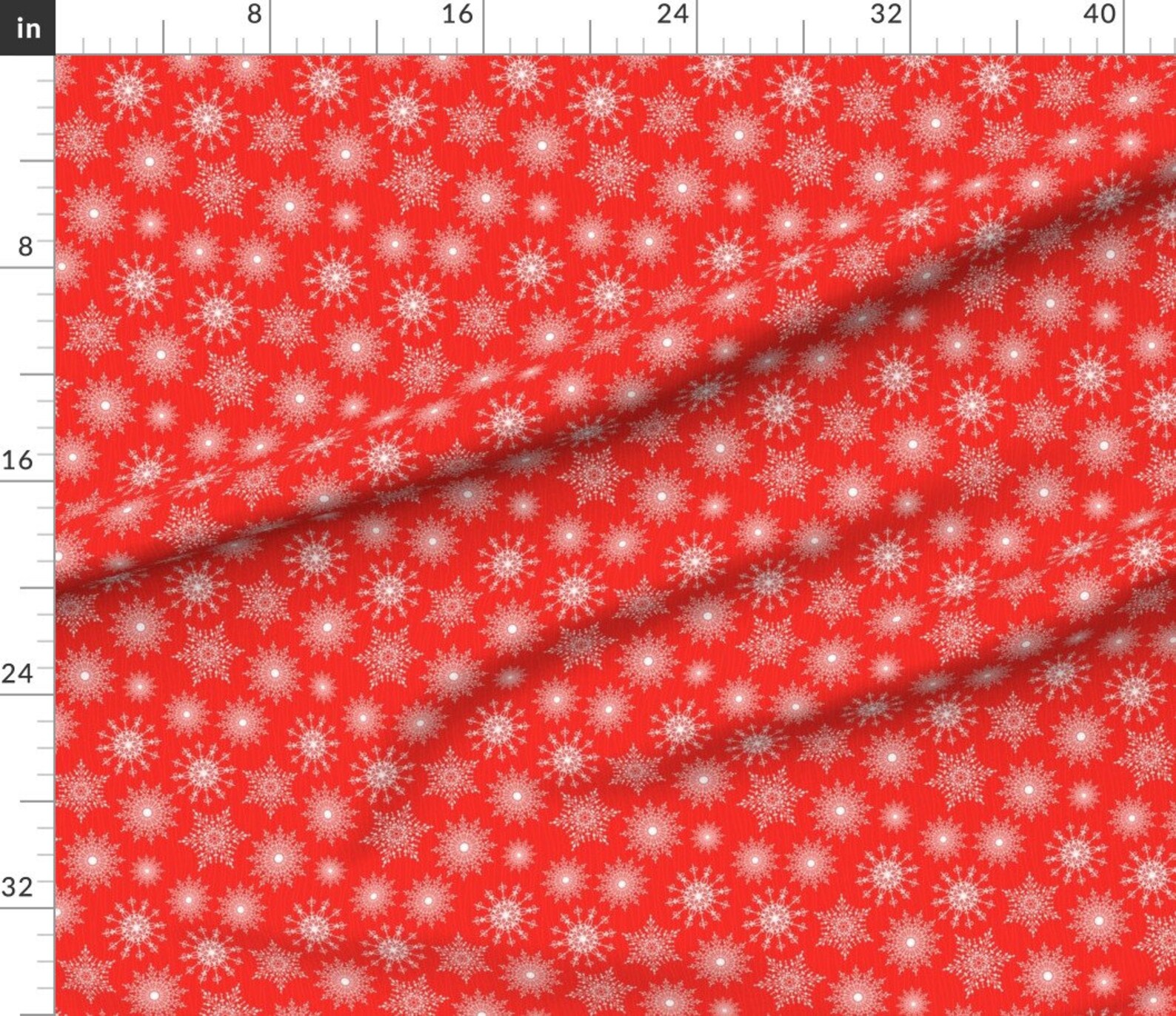 Red Snowflake Fabric Ornate Snowflakes Pattern by Diane555 | Etsy