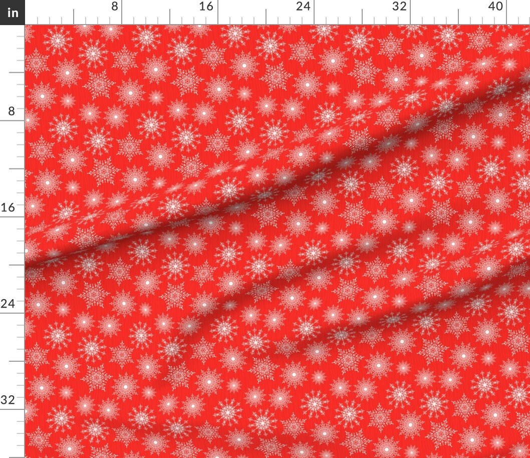 Red Snowflake Fabric Ornate Snowflakes Pattern By Diane555 | Etsy