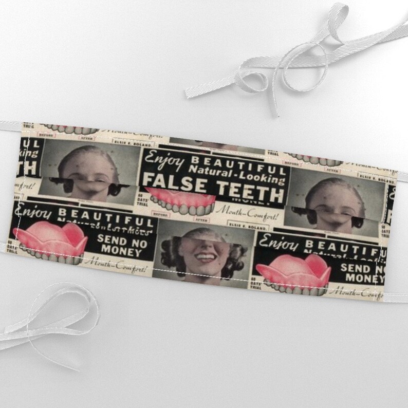 Advertisement Fabric Enjoy Beautiul False Teeth By | Etsy
