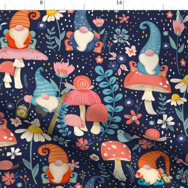 Gnome Fabric - Etsy