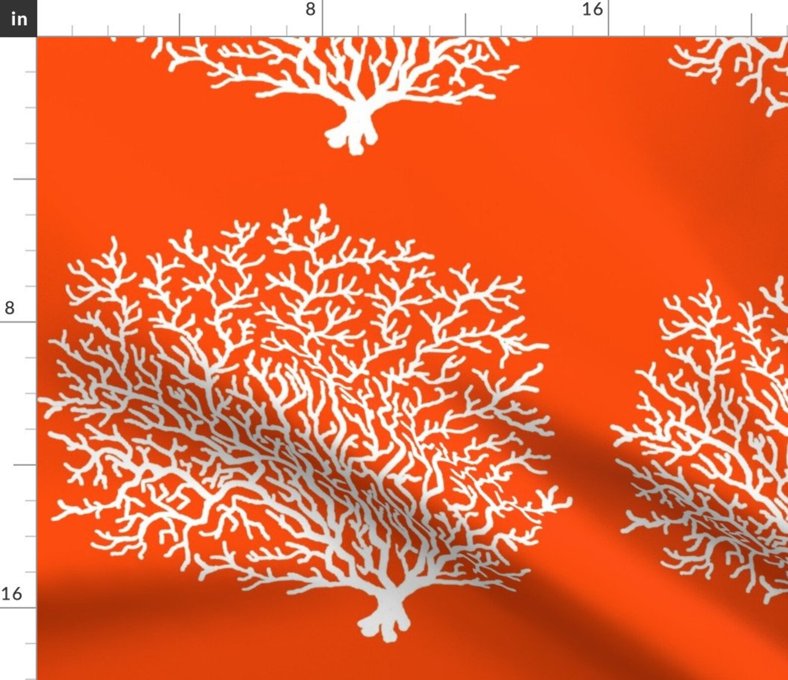 Coral Reef Fabric Coral Reef Orange by Honoluludesign - Etsy