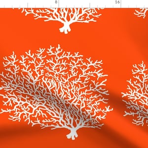 Coral Reef Fabric Coral Reef Orange by Honoluludesign - Etsy