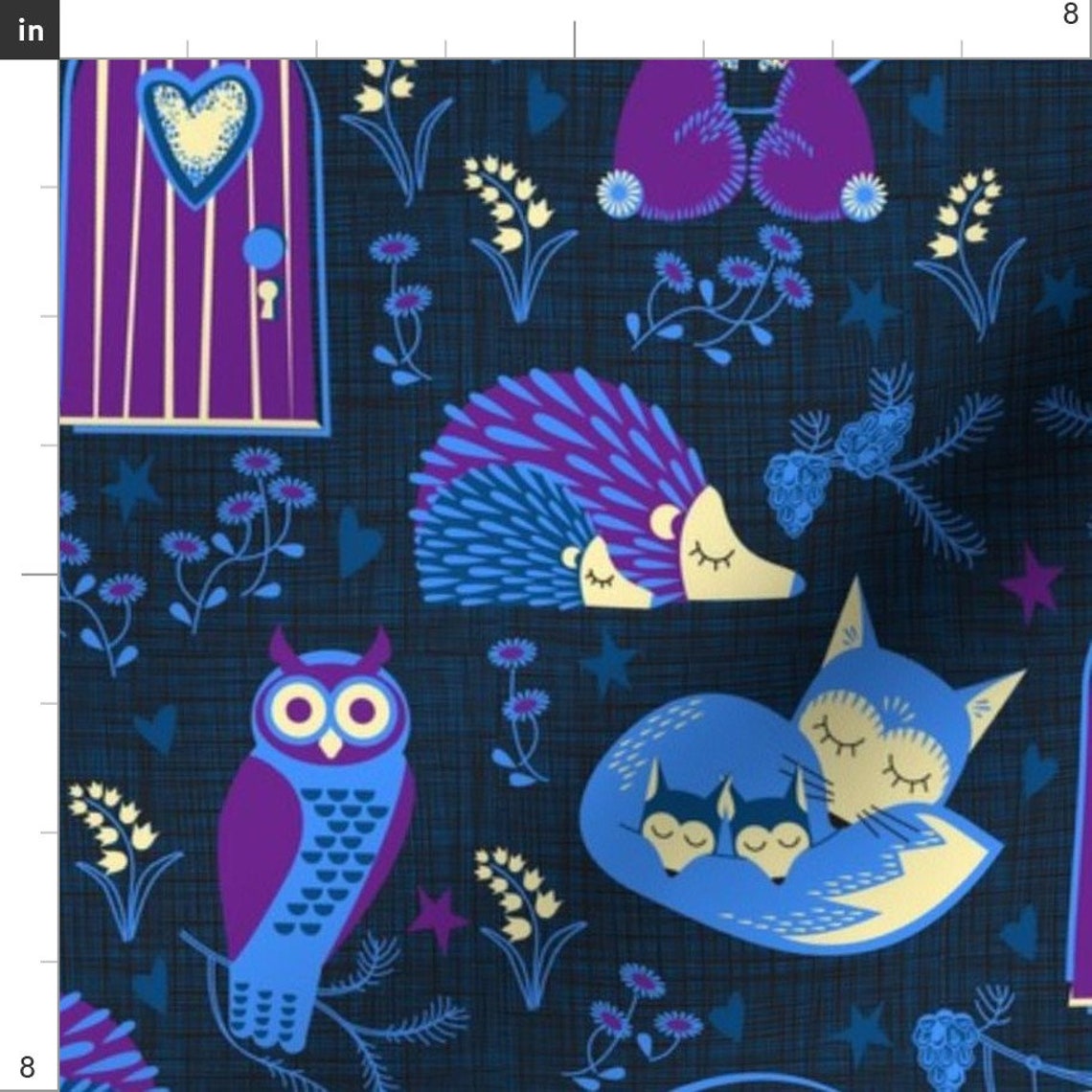Bedtime Fabric Sleepy Time by Cjldesigns Blue Purple Baby - Etsy