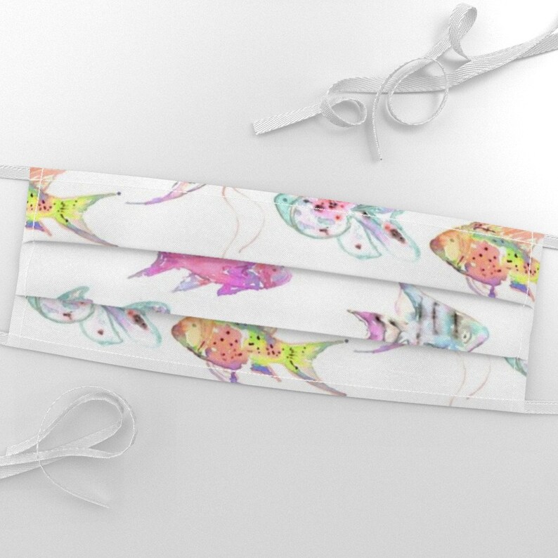 Aquatic Animals Fabric Fish on the Reef Watercolor Painting | Etsy