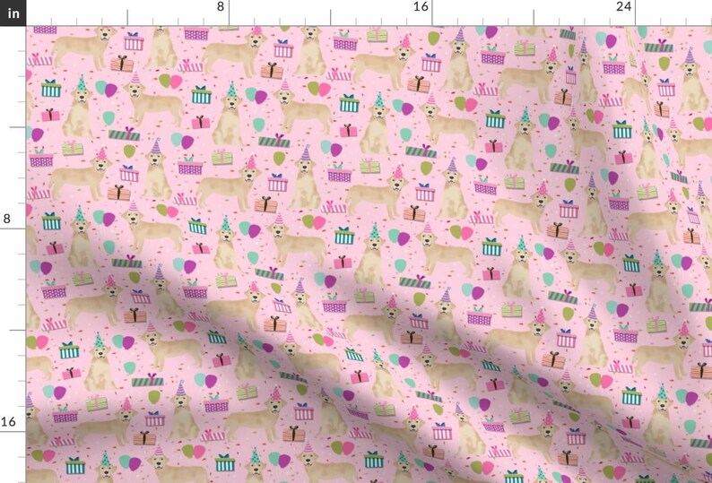 Yellow Lab Fabric - Yellow Lab Birthday Party Labrador Retriever Pink ...