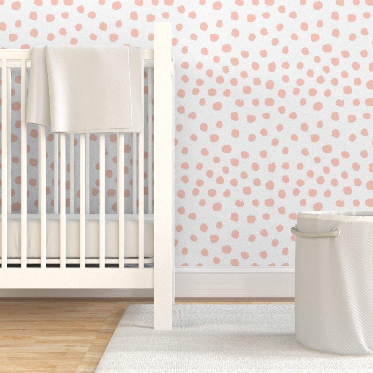 Girls Wallpaper Dots Blush Nursery Mini Dots by - Etsy