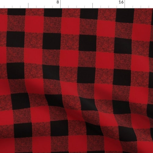 Buffalo Check Fabric Tiny Buffalo Check Red and Black by - Etsy