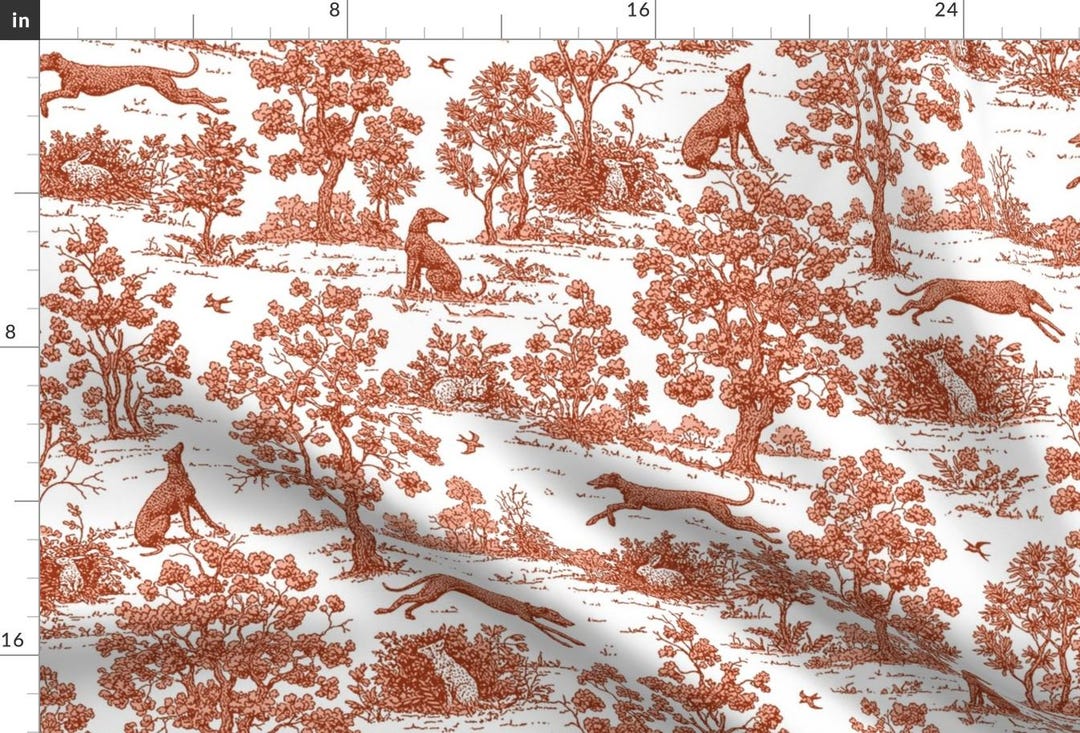 Traditional Fabric - Greyhound Toile by Artbyjanewalker - Toile ...