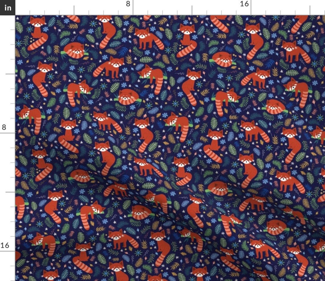 Red Panda Fabric Red Panda Final-01 by Juniperr Red Panda - Etsy UK
