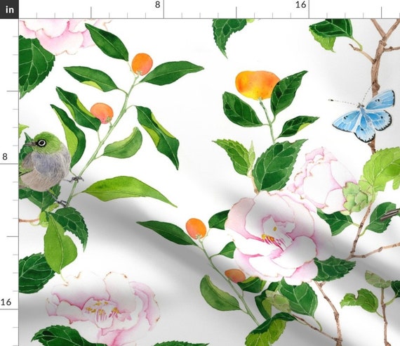 Floral Fabric Botanical Pattern By Gabbymalpas Vintage | Etsy