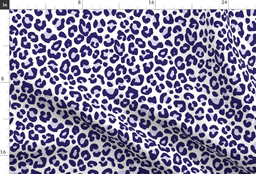 Snow Leopard Blue Cheetah Print Fabric - Navy Blue Cheetah Print by ...