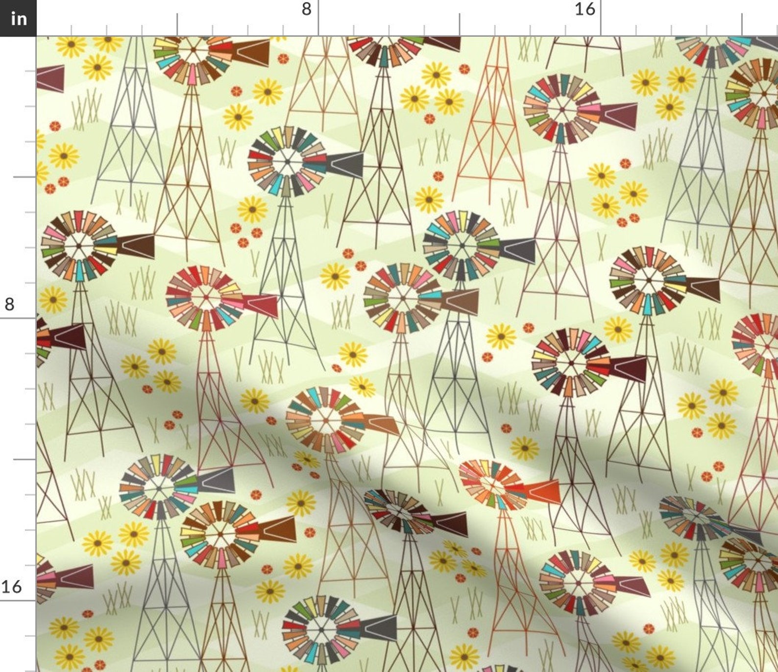 Western Fabric Prairie Windmills by Leahsoha Windmills - Etsy