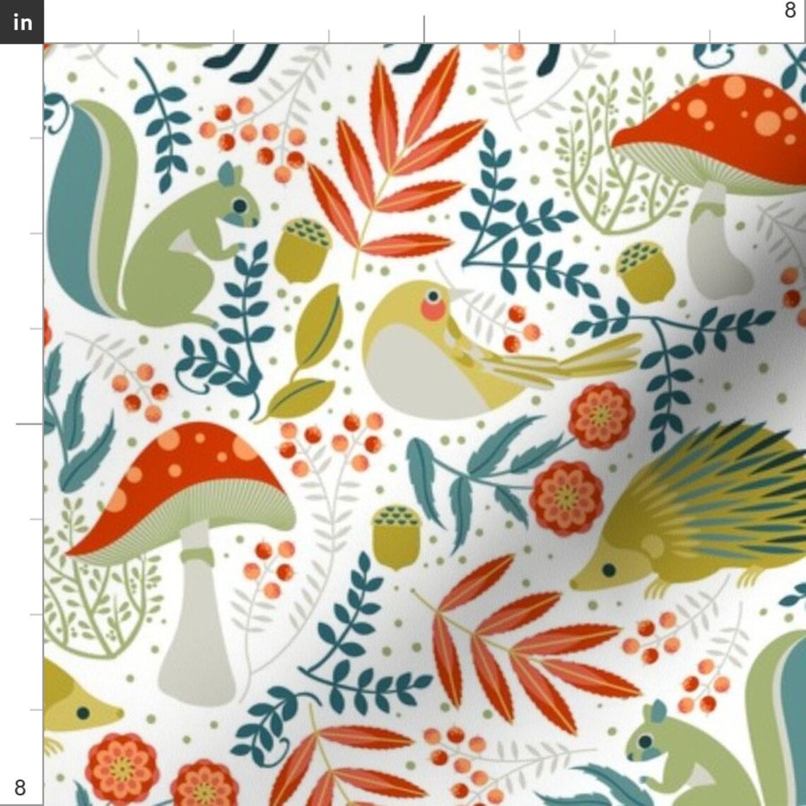 Rustic Fall Fabric Autumn Forest Harvest Red Green by - Etsy