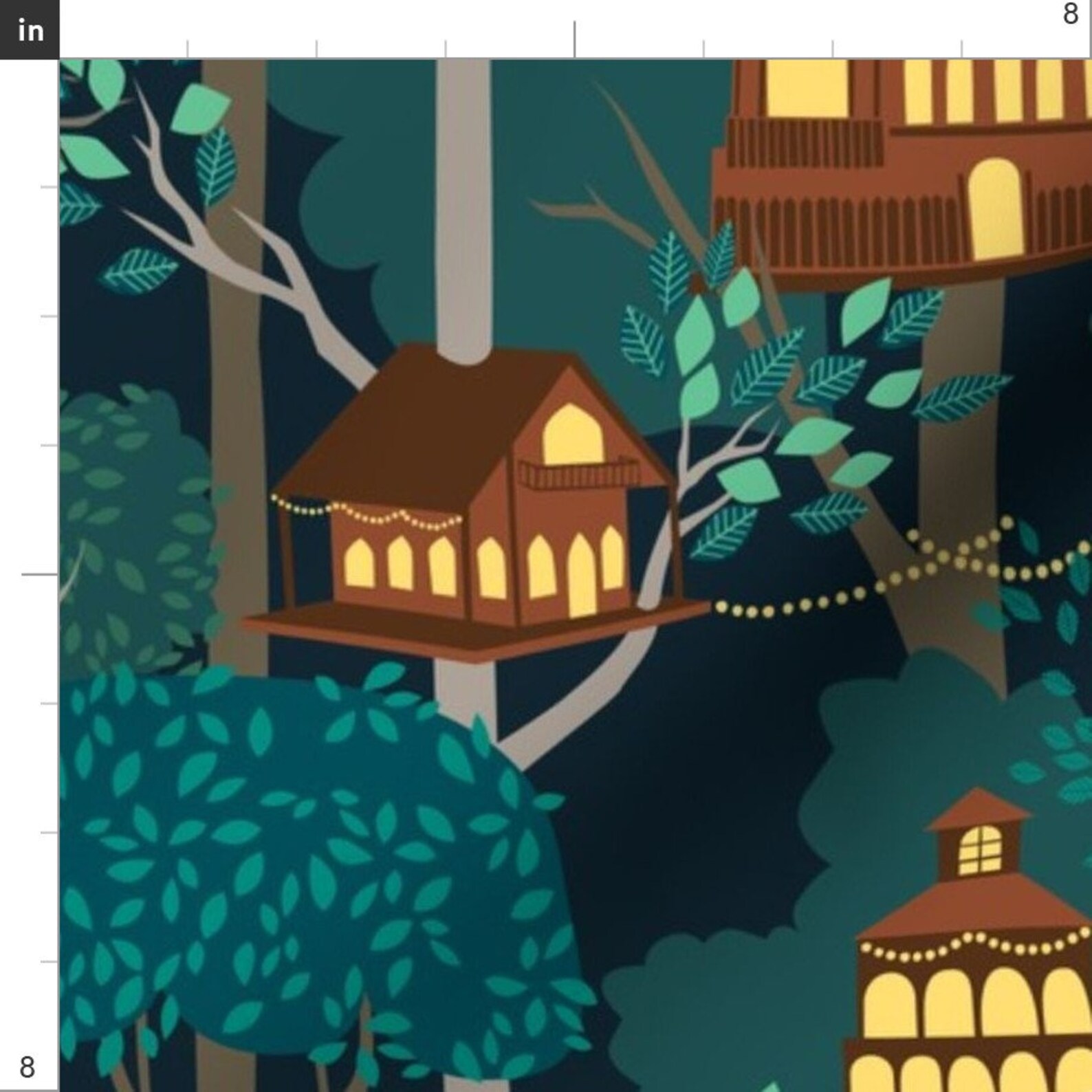 Treehouse Fabric Tree Houses by Ceciliamok Whimsical Fun | Etsy