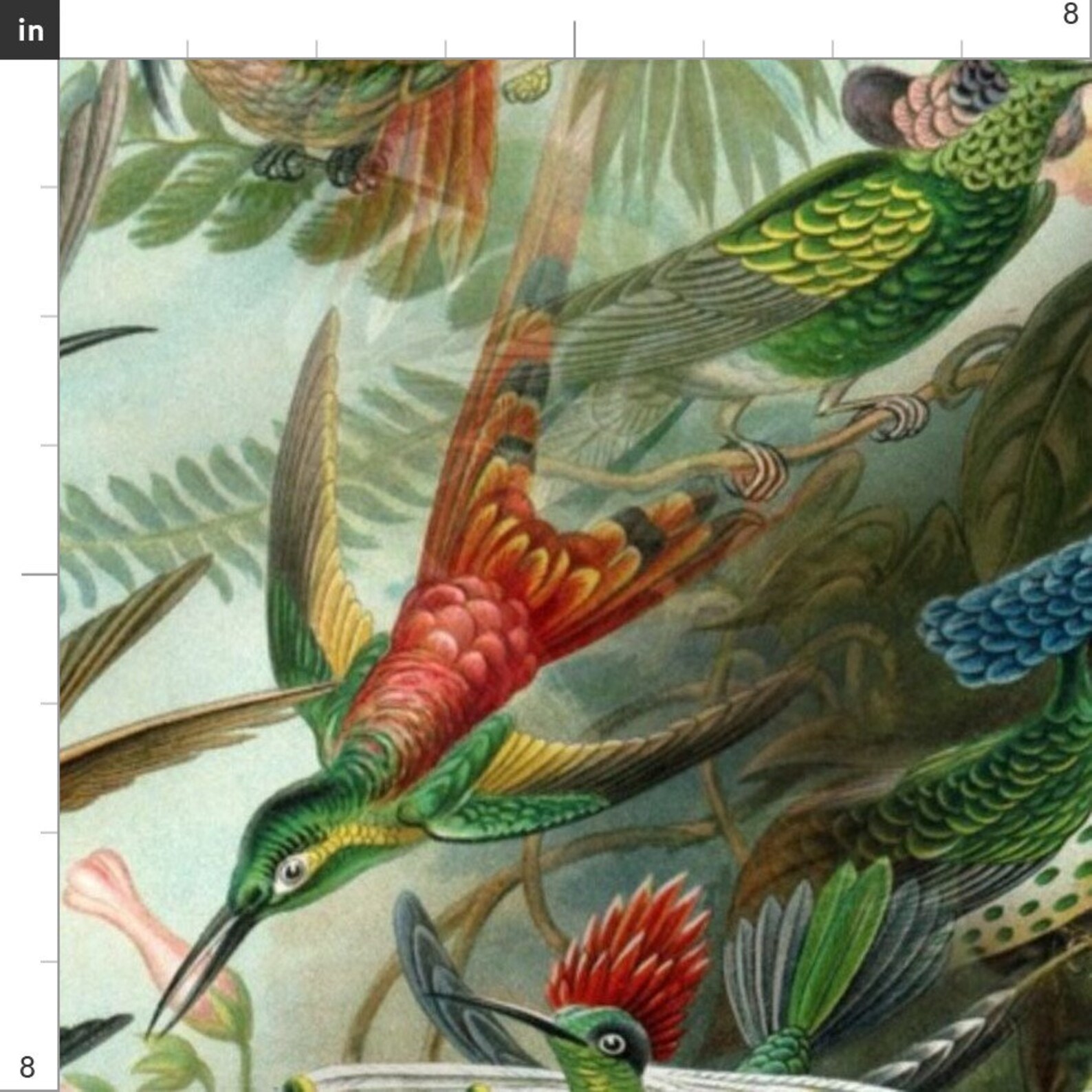 Vintage Hummingbirds Fabric Vintage Hummingbird Pattern by - Etsy