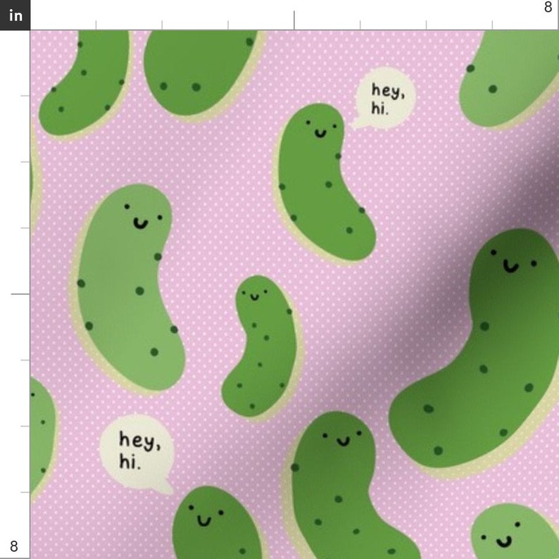 Pickles Fabric Hey Hi Pickles by Sugarcookie Pickle Kawaii - Etsy