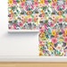 Bold Floral Wallpaper Bright Blooms Painted Floral by - Etsy