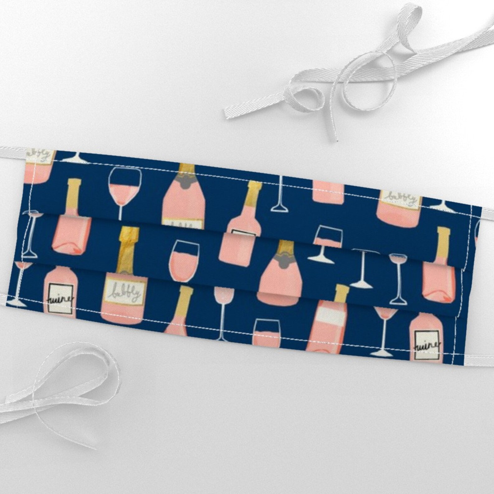 Wine Fabric Rosé All Day Wine Fabric Brunch Navy by | Etsy