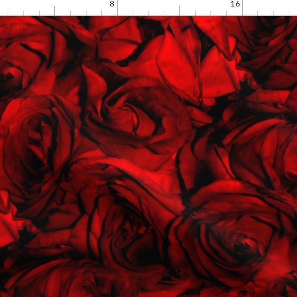 Red Rose Fabric - Etsy