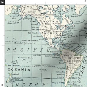 Vintage Maps Fabric Soft Blue and Cream Map by Aftermyart Blue and ...