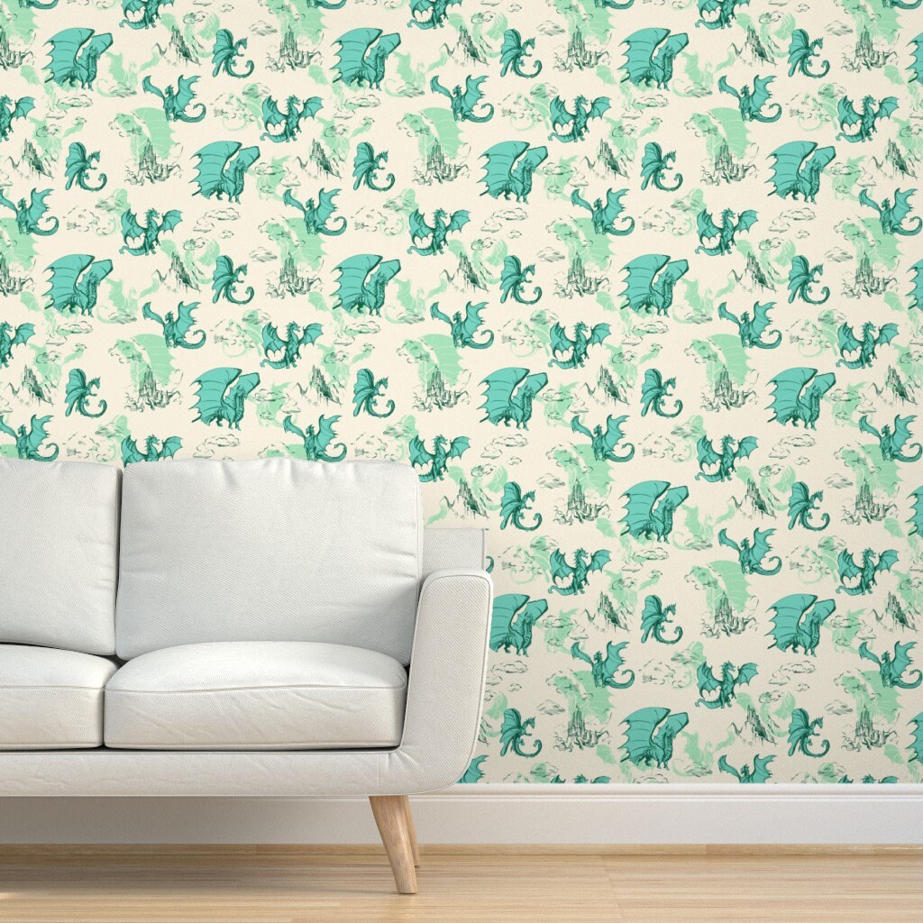 Dragon Wallpaper Dragon Jade by Pattern State Mystical - Etsy