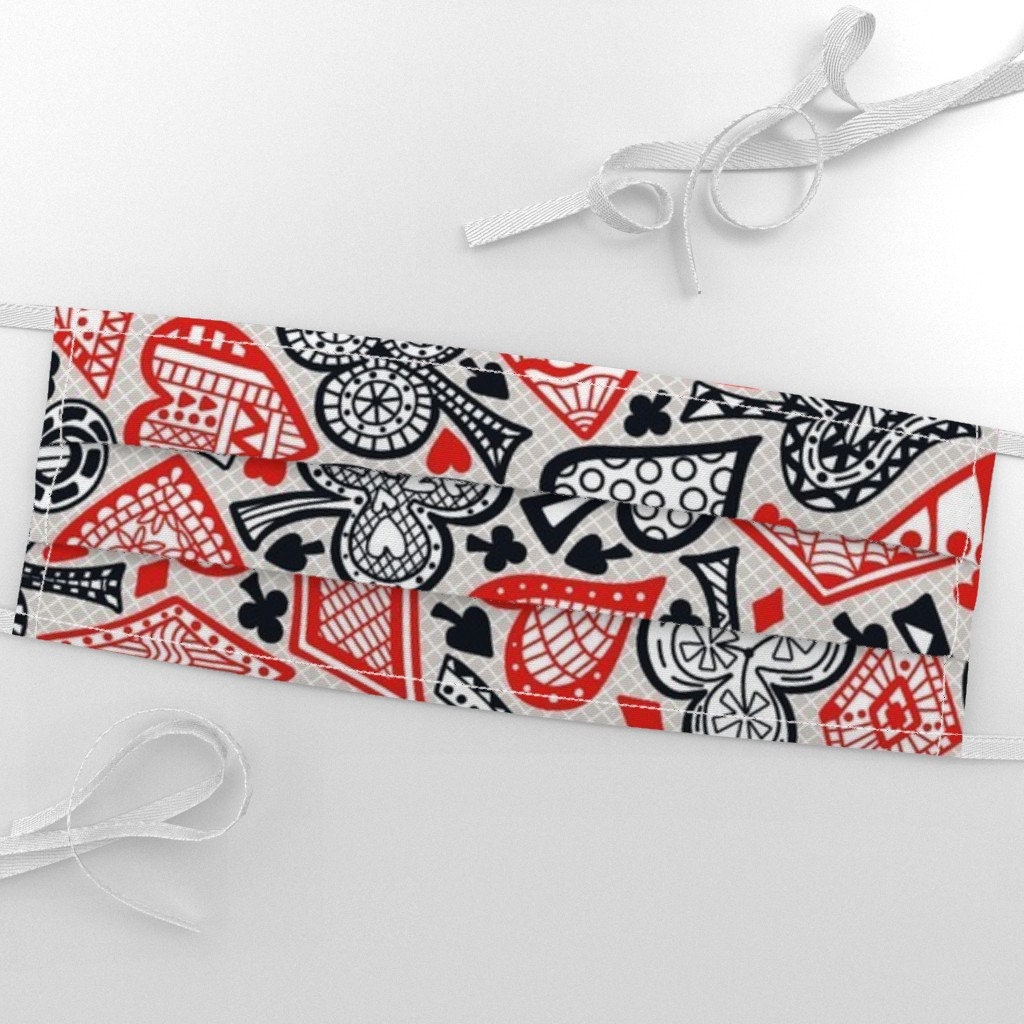 Card Games Fabric Playing Card Motifs By Lalalamonique Red | Etsy