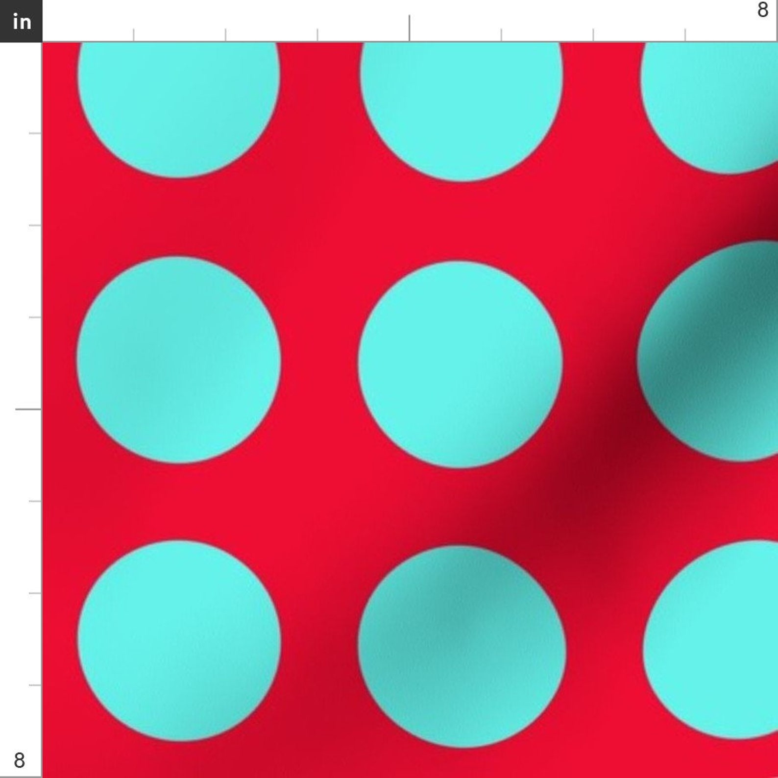 Polka Dots Fabric Turquoise and Red Dots by Pumpkintreelane - Etsy