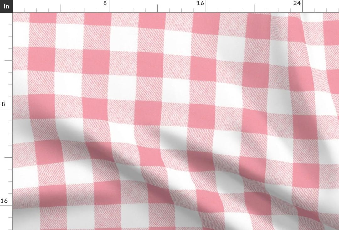 Pink Checker Fabric - Buffalo Check // Pink by Willowlanetextiles ...