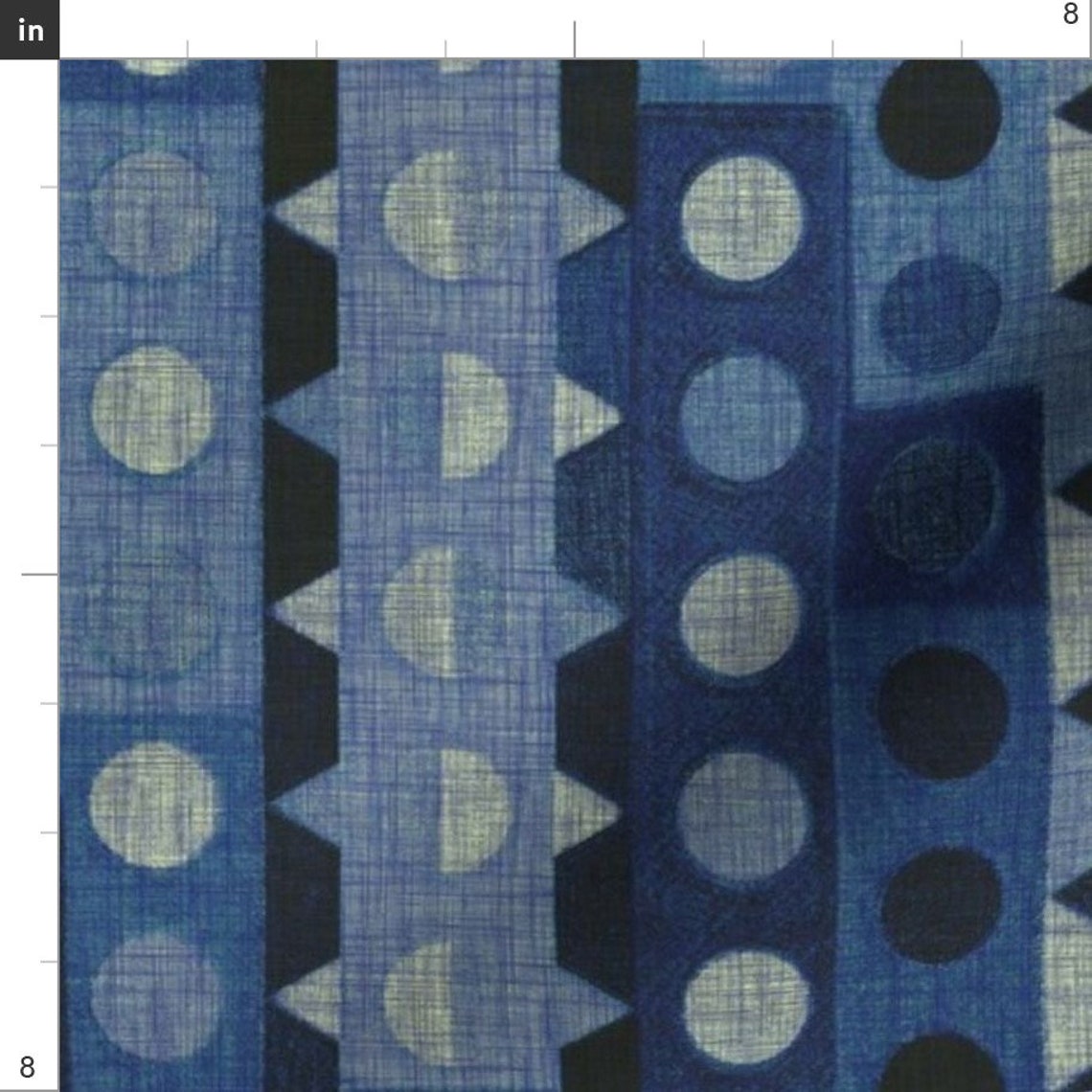 Moon Phase Fabric Lunation by Ormolu Shibori Style Dark - Etsy