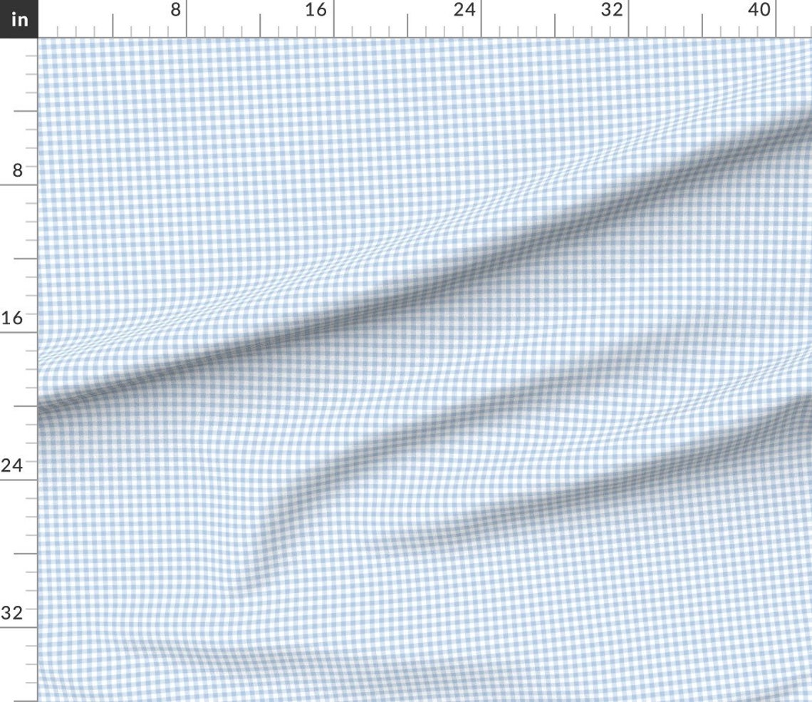 Blue Gingham Fabric Foggy Morning Pale Blue Gingham Check by - Etsy