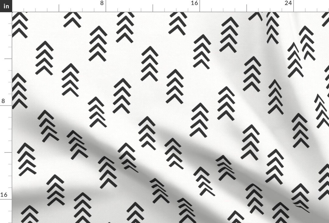 Black Arrows on White Fabric - Arrow Stripes by Littlearrowdesign ...