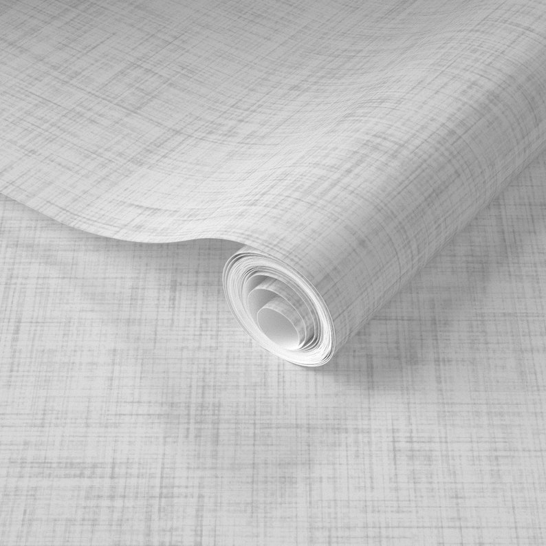 Grey Linen Look Wallpaper Very Light Grey and White by Erin - Etsy