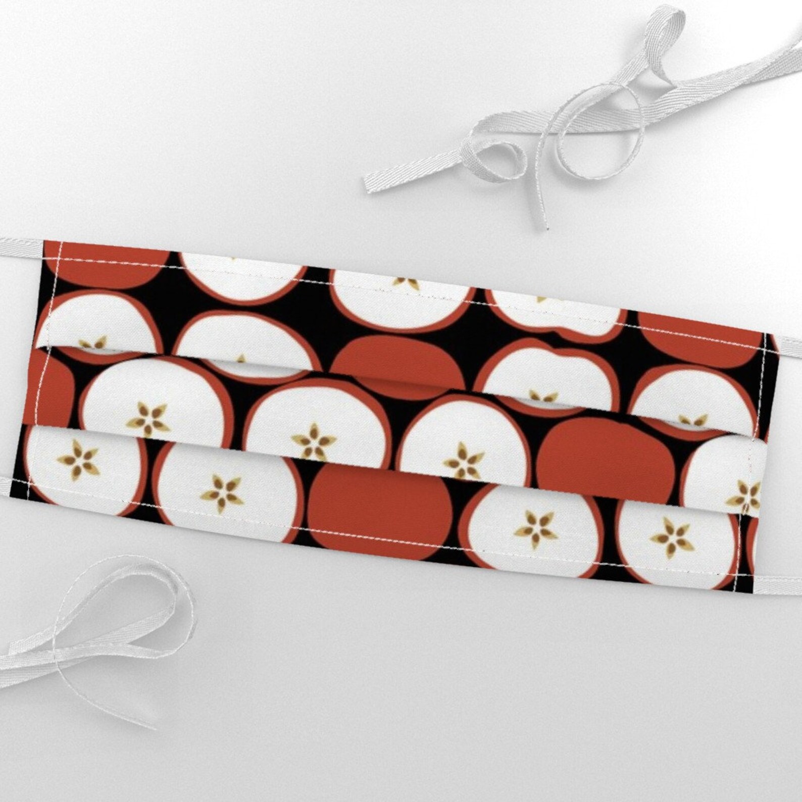 Mod Apples Fabric Mackintosh Apples by Lellobird Red Black | Etsy